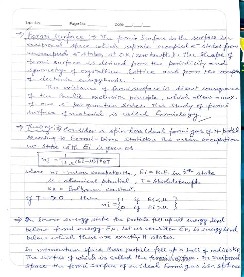 4 Fermi Surface Physics Notes Of Semiconductor Expt No Page No