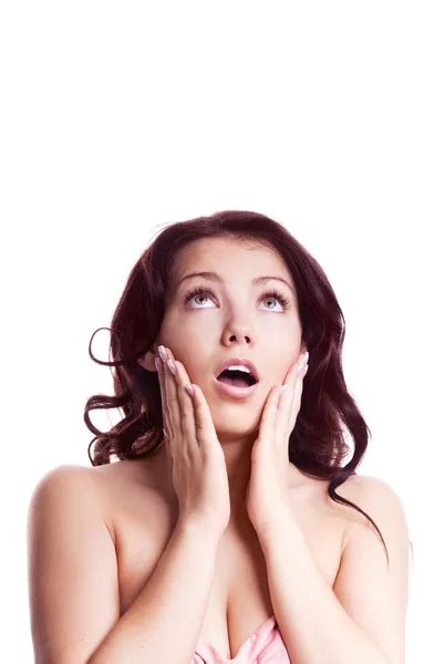 Surprised Woman Looking Up Stock Photos Royalty Free Surprised Woman Looking Up Images