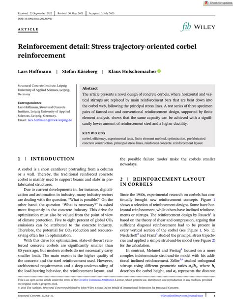 Pdf Reinforcement Detail Stress Trajectory‐oriented Corbel Reinforcement