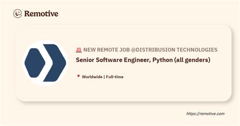 [hiring] senior software engineer python all genders distribusion