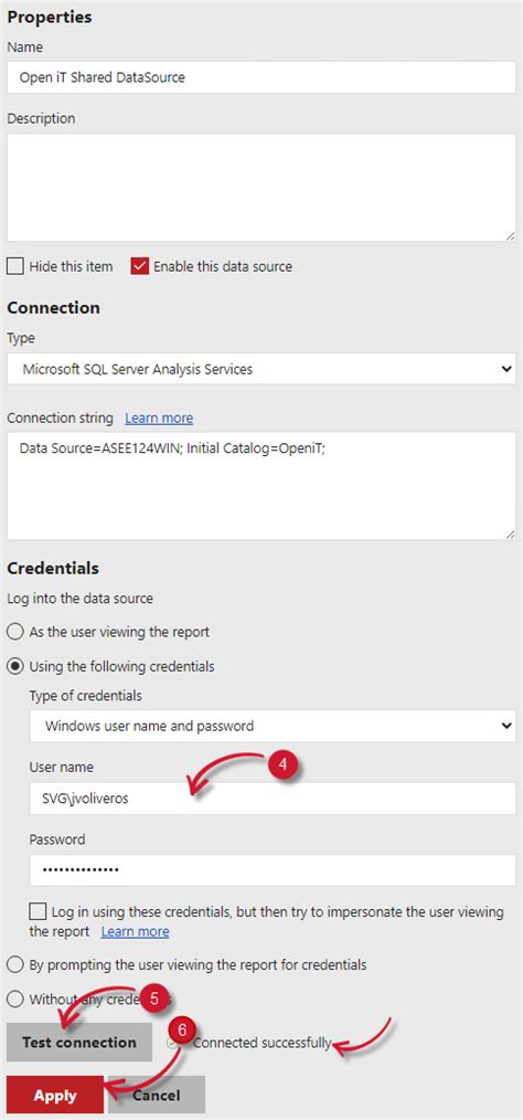 Updating Analysis Server Service Account Open It Online Documentation