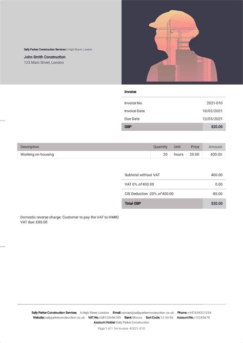 Invoice Templates For Construction Services Sumup Invoices Invoice Templates For Construction Services Sumup Invoices