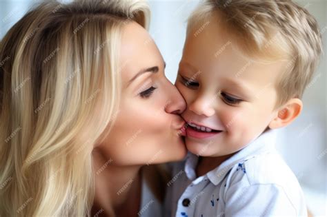 Premium Photo Closeup Shot Of A Young Mother Kissing Her Son On The