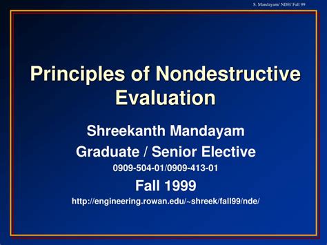 Ppt Principles Of Nondestructive Evaluation Powerpoint Presentation