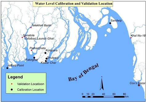 Hydrodynamic Model Calibration And Validation Locations Calibration And