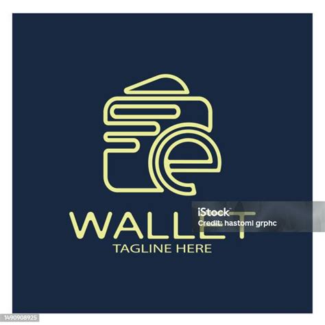 전자 지갑 디지털 화폐 저장 응용 프로그램 디지털 저축 디지털 화폐 거래 벡터를 위한 간단한 현대적인 개념의 전자 지갑 로고 디자인 일러스트레이션 아이콘 0명에 대한 스톡