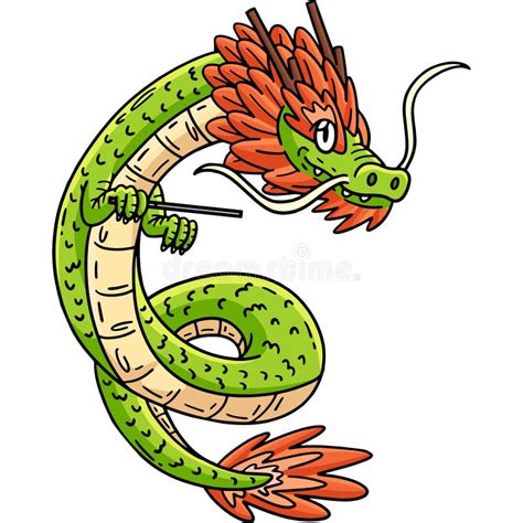 Year Of The Dragon Cartoon Colored Clipart Stock Vector Illustration