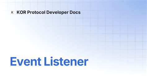 Event Listener Kor Protocol Developer Docs