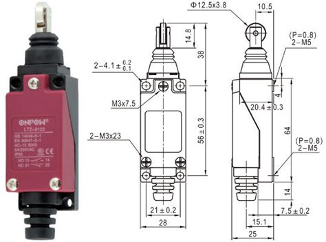 8111 Limit Switch Plunger Type 250vac 5a Ip65 Wiltronics