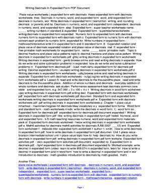 Fillable Online Rjob Writing Decimals In Expanded Form PDF 1ede0b015bc33290bd23a71e47a534da