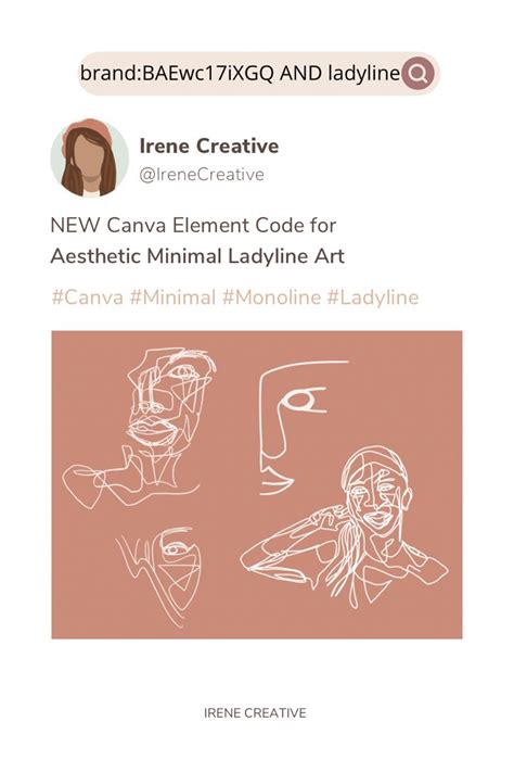 Canva Element Code For Elegant Ladyline Drawing