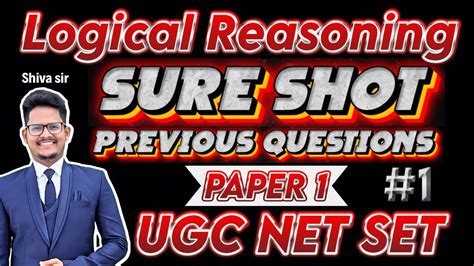 UGC NET SET JRF Paper 1 Logical Reasoning Most Important PYQs By Shiva Sir Ugcnetpaper1