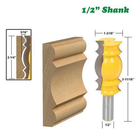 3 Pcs 12 Inch Shank Crown Molding Router Bit Rais Grandado
