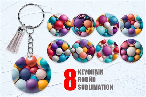 Keychain 3d Colorful Round Shape Graphic By Artnoy · Creative Fabrica