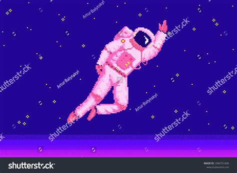 Vektor Stok Pixel Art Astronaut Spaceman 8 Bit Tanpa Royalti 1984751606 Shutterstock