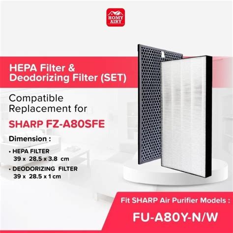 Jual Hepa Filter Sharp Air Purifier Fu A80y Fz A80sfe Deodorizing Set Shopee Indonesia