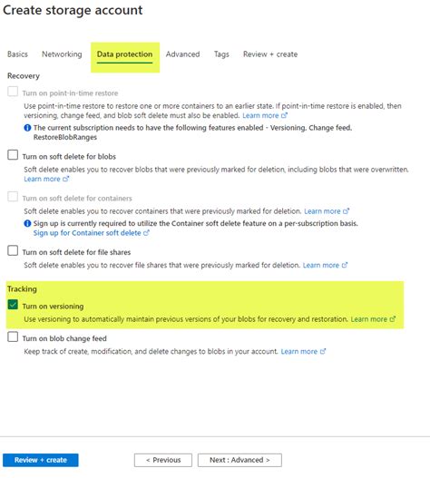 document versioning with azure blob storage