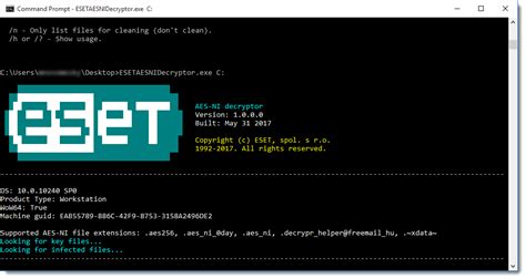 KB Clean An AES NI Or XData Infection Using The ESET AES NI Decryptor