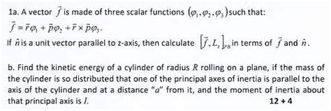 Solved A A Vector Is Made Of Three Scalar Functions Chegg