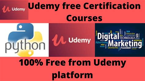 Udemy Free Certification Courses Pythondigital Marketingweb Developer Youtube