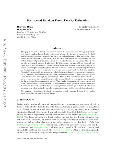 pdf best scored random forest density estimation