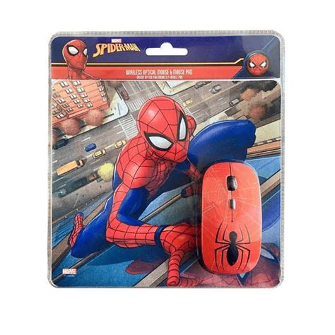 Kit Mouse Inalambrico Y Mouse Pad Spider Man 1