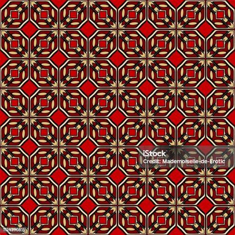 럭셔리 장식 기하학적 장식와 배경입니다 레트로 크리에이 티브 디자인입니다 벡터 일러스트입니다 패션 인쇄 스크랩북 페이지 아트 데코 인테리어 디자인을 위한 디자인 빨간색 골드