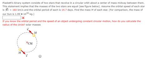 solved plaskett s binary system consists of two stars that