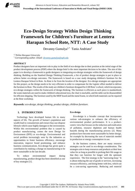 Pdf Eco Design Strategy Within Design Thinking Framework For Dokumen Tips