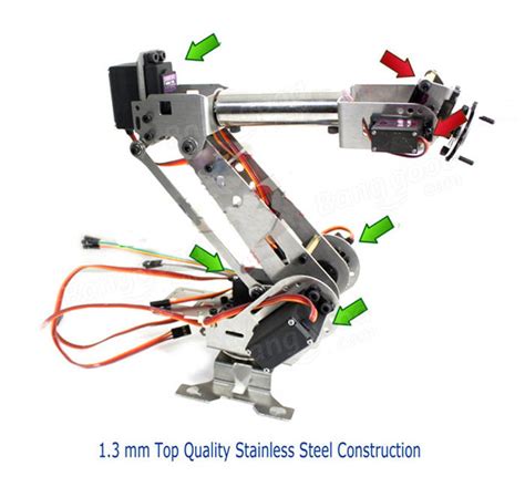 DIY 6DOF Stainless Steel Robot Arm 6 Axis Rotating Mechanical Robot Arm Kit Sale Banggood Com