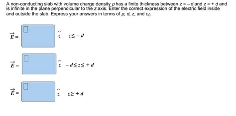 Solved A Non Conducting Slab With Volume Charge Density R