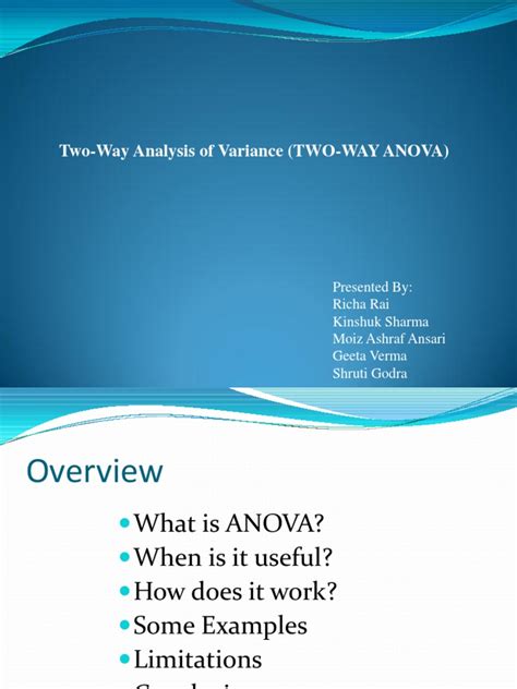 anova presentation pdf analysis of variance errors and residuals