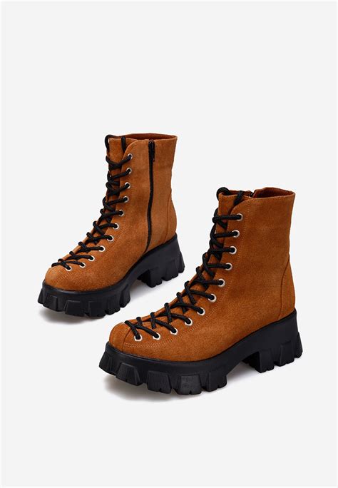 Bocanci Dama Piele Camel Suneca V2 Zapatos
