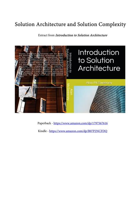 Solution Architecture And Solution Complexity Pdf
