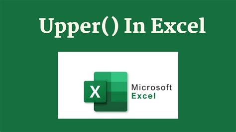 Upper Function In Excel Youtube
