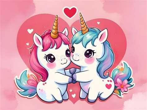 Cute Unicorn Couple Making Love Stock Illustration Illustration Of