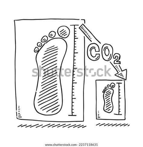 Handdrawn Vector Drawing Graph Reduction Carbon Stock Vector Royalty