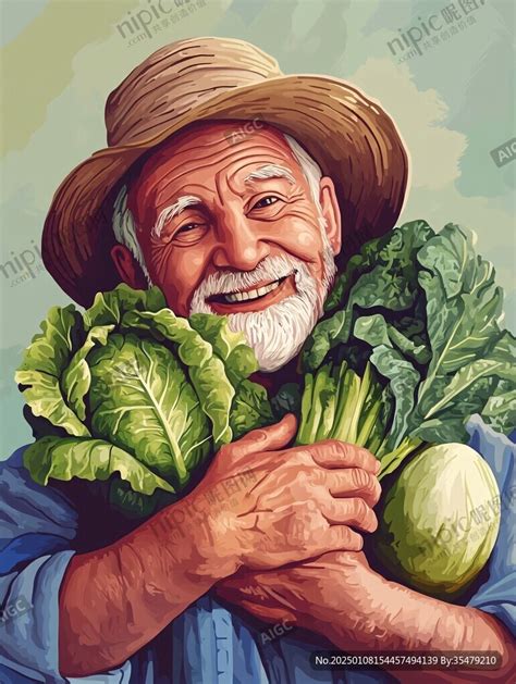 ai创作图手绘农民伯伯 拿蔬菜的农民 蔬菜包装插画 农夫人物插画 卖菜的农民 人青菜 抱着农产品的人物 卡通农夫大叔 抱着蔬菜的人 农人插画