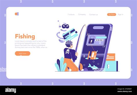 Cybercrime Concept Hacker Phishing With Rod From Smartphone Screen