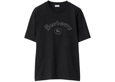 Burberry Crew Neck Short Sleeve T Shirt Black Mens Fw25 Us