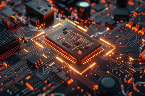 Premium Photo Illuminated Microchip On Circuit Board