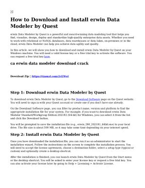 Fillable Online Visual Data Modeling Using Erwin Data Modeler By Quest Fax Email Print