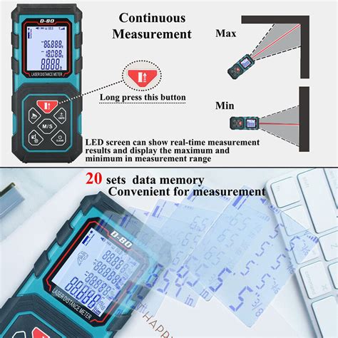 Makingtec 레이저 거리 측정기 40m60m 레이저 측정 디지털 측정 테이프 길이 측정기 레이저 측정 장치 측정 및 분석 장비