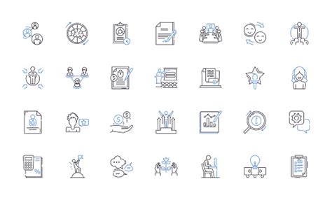 Quality Assurance Line Icons Collection Standards Verification Consistency Compliance Precision