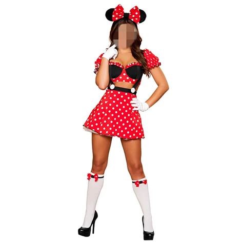 Aliexpress Com Buy Red Minnie Mouse Costumes Adults Woman Halloween Costumes Party Cosplay