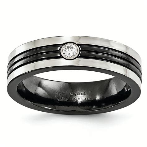 Edward Mirell Black Ti With Grey Titanium Edge 110 Carat Diamond With