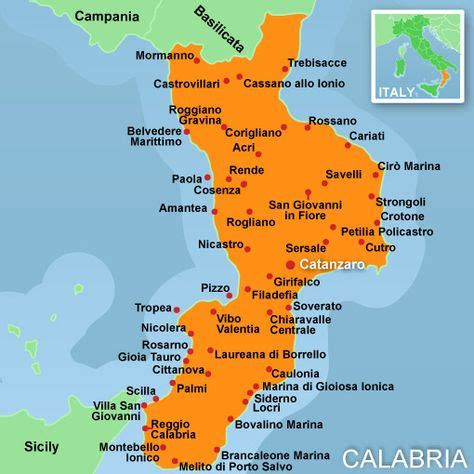 Large Map Of Calabria Italy