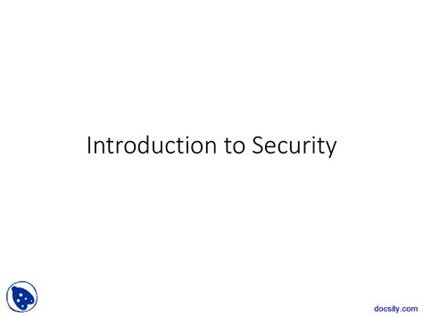 Introduction To Security Distributed Operating Systems Lecture Slides Docsity