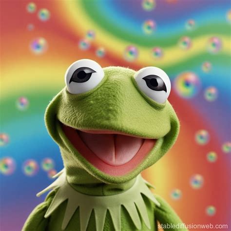 Confused Kermit In Melting Rainbow Swirls Stable Diffusion Online