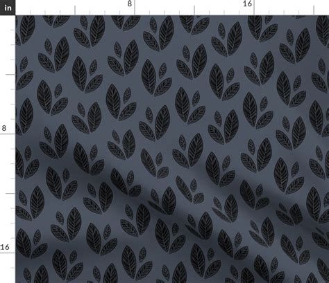 autumn leaves block print pattern fall fabric spoonflower